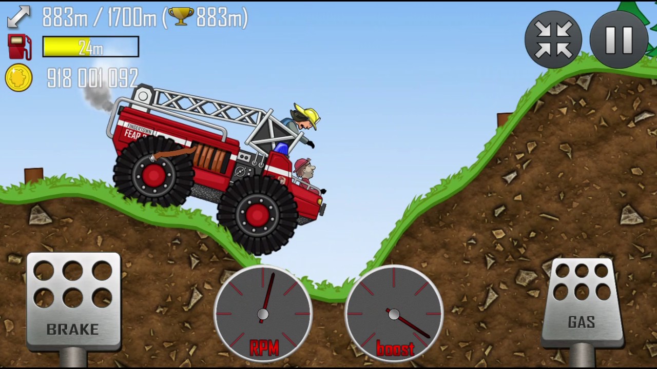 CAR RASING GAMES★Hill Climb RACING FIRE TRUCK ON FOREST ROAD★GAMEPLAY ...
