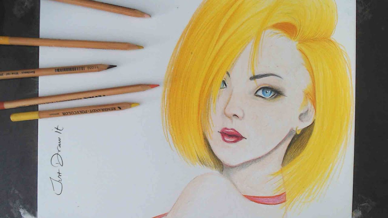 Drawing Android 18 from Dragon Ball Super in Different Style. - YouTube