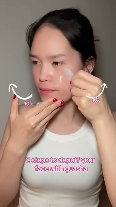 Gua sha tutorial to minimise double chin appreance #guasha #doublechin #guashaforbeginner #guas ...