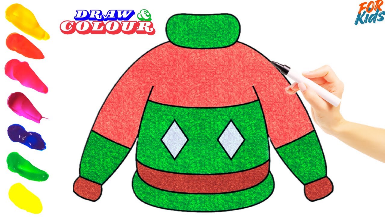 How to Draw a Christmas Sweater | How to Draw Christmas Stuff | Simple ...