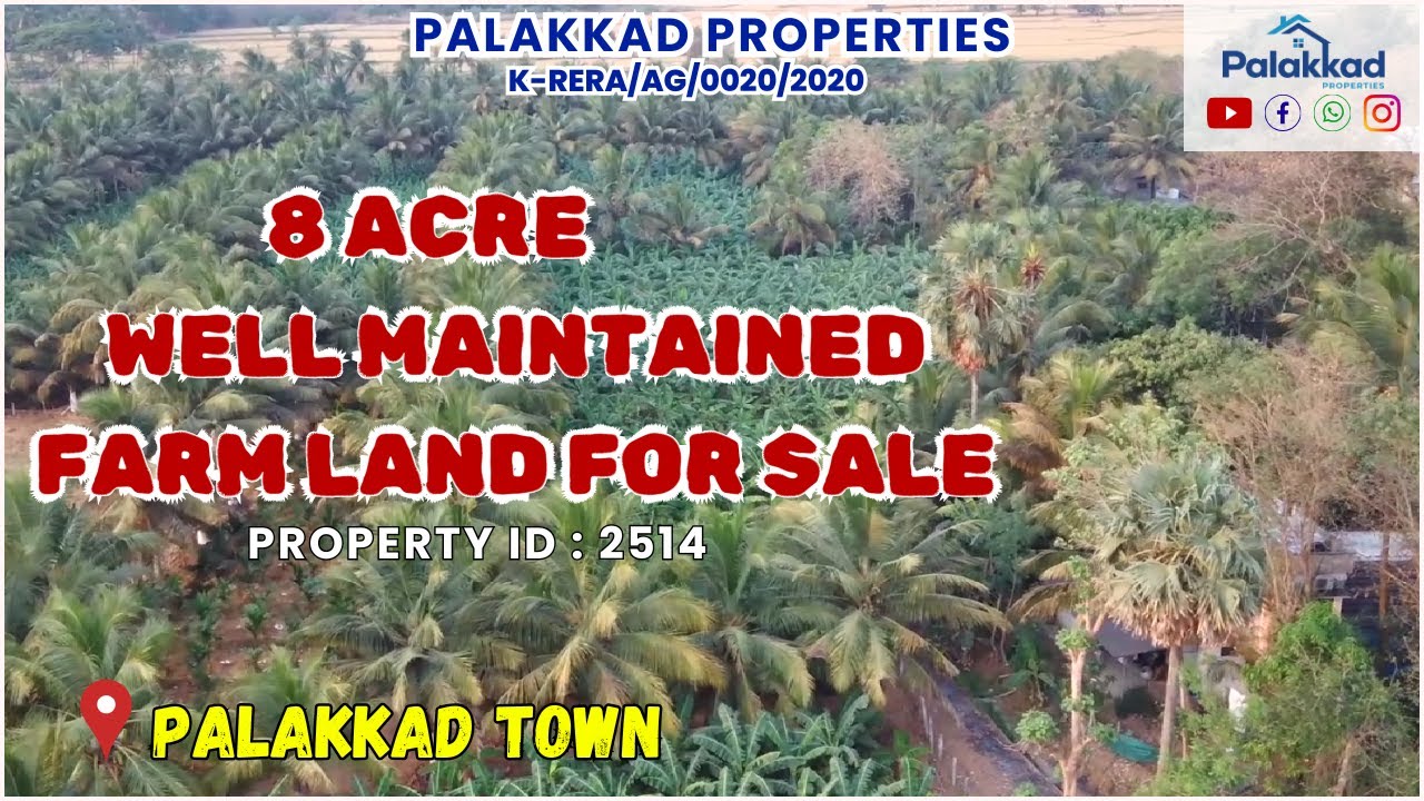 8 Acre Well Maintained Farm for Sale at Palakkad town......#PROPERTY ID ...