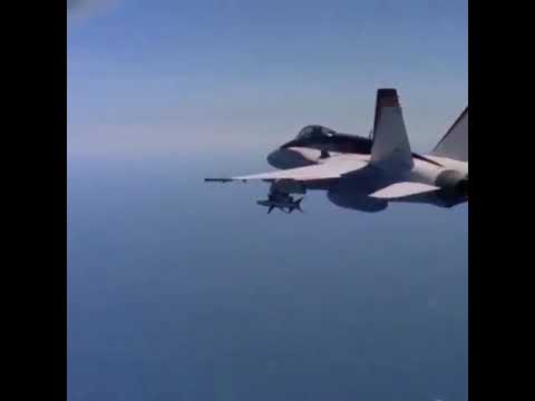 Fighter F-18 firing missile - YouTube
