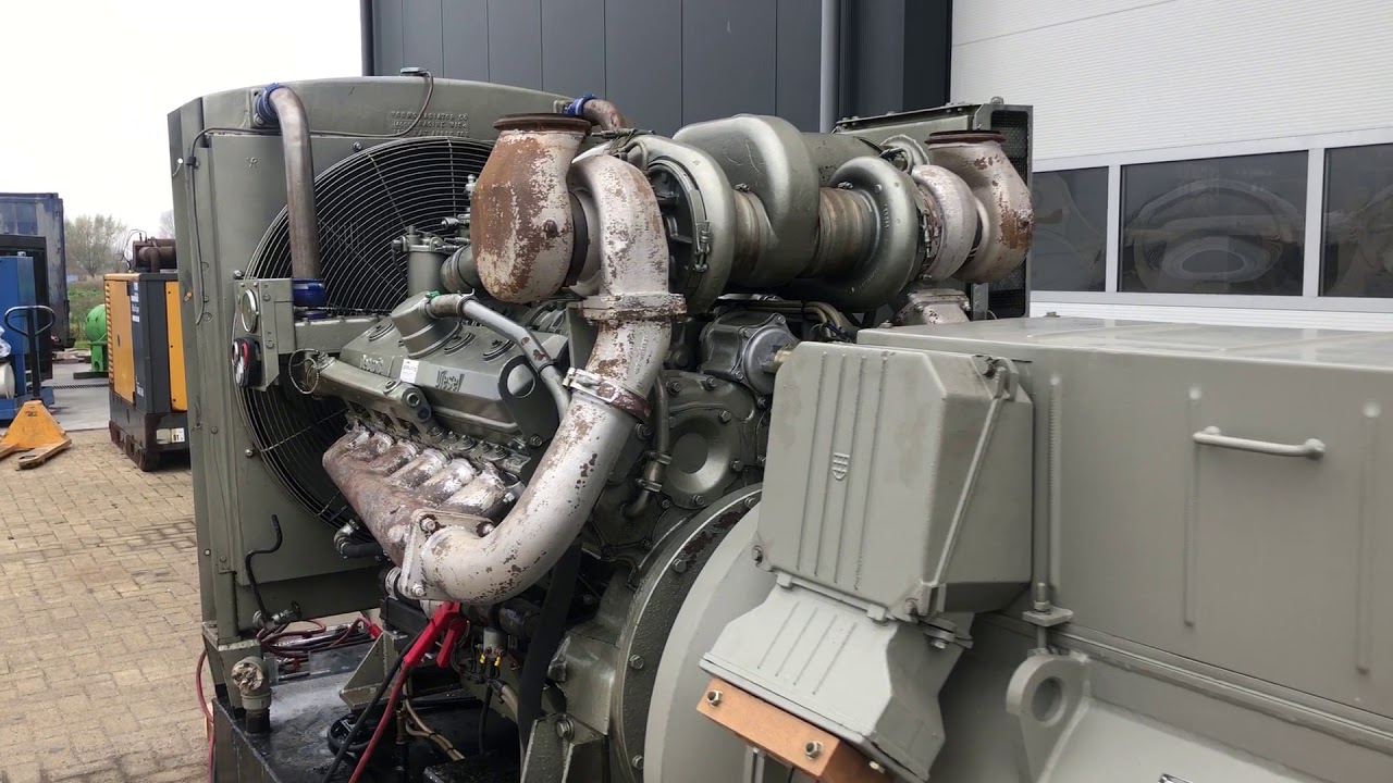 Detroit V12 400 kVA generatorset stocknr 0002409 1 - YouTube