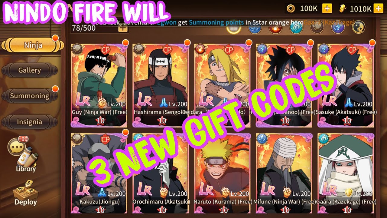 Nindo Fire Will & 3 New Giftcodes - Free New LR Sasuke,LR Orochimaru ...