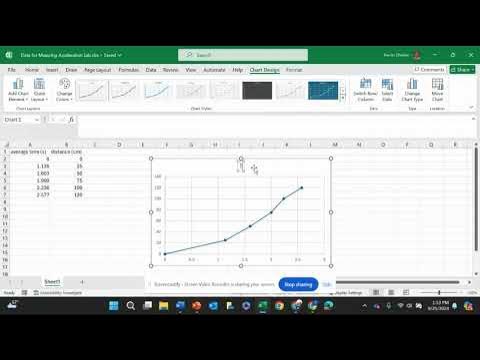 Making a line graph in Excel Measuring Acceleration Lab Data - YouTube