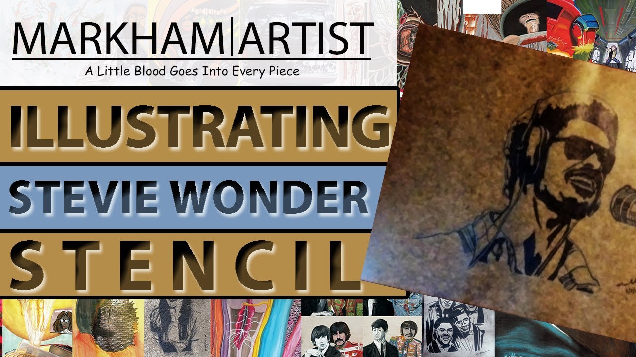 Illustrating Stevie Wonder Stencil by Markham Artist - YouTube