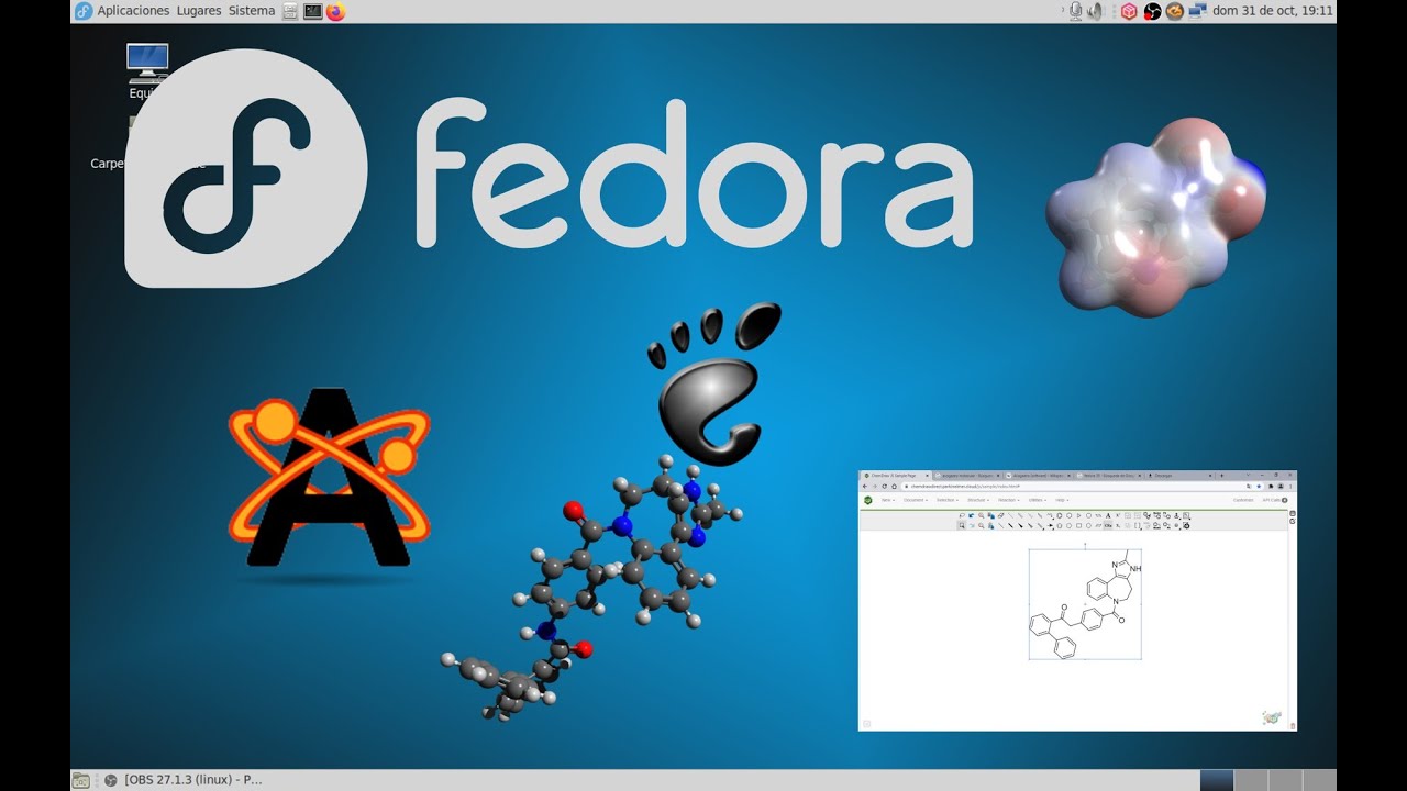 Avogadro 1.2 Molecular editor y ChemDraw JS web editor creando ...