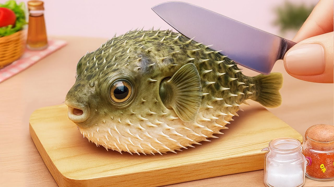 Cooking Small Fish Recipe 🐟 How to Make Fried Blow Fish with Rice by ...