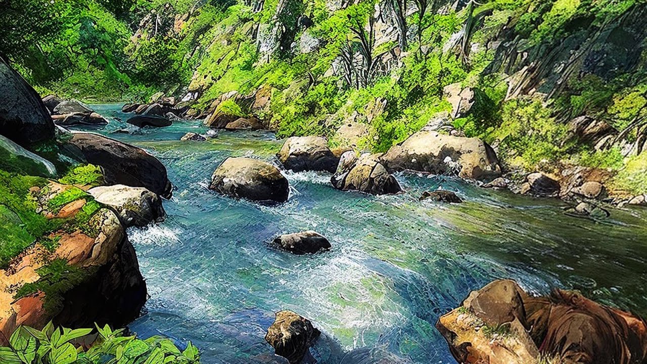4K Soothing River Stream: A Natural Soundscape for Relaxation # ...