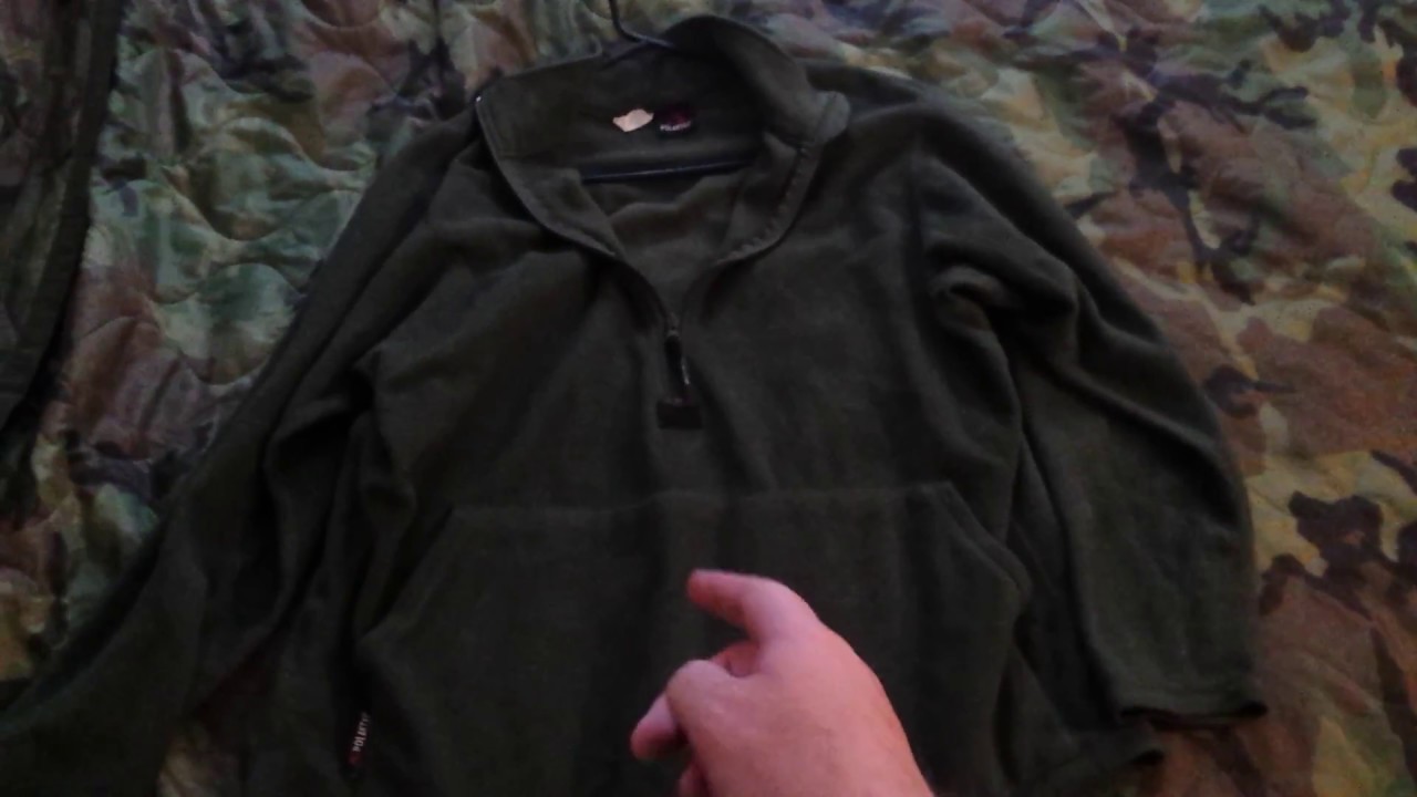USMC Polartec 100 Fleece Pullover 1/4 Zip Green Video Review - YouTube