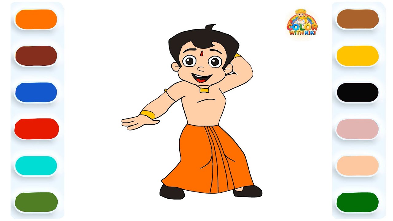 Learn to Draw Dholakpur Chhota Bheem - Drawing and Coloring Tutorial ...