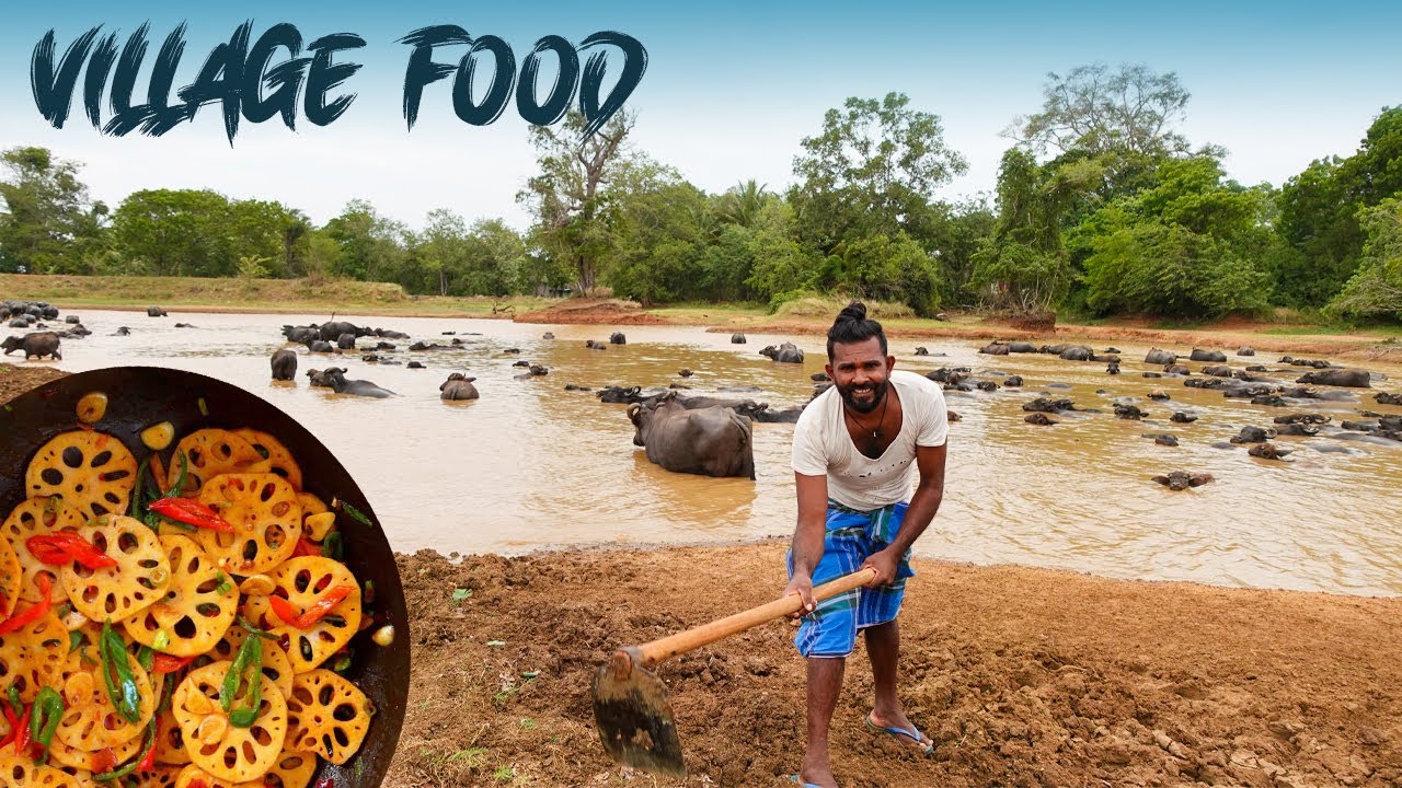 Lotus root recipe in village style | Delicious village foods - YouTube