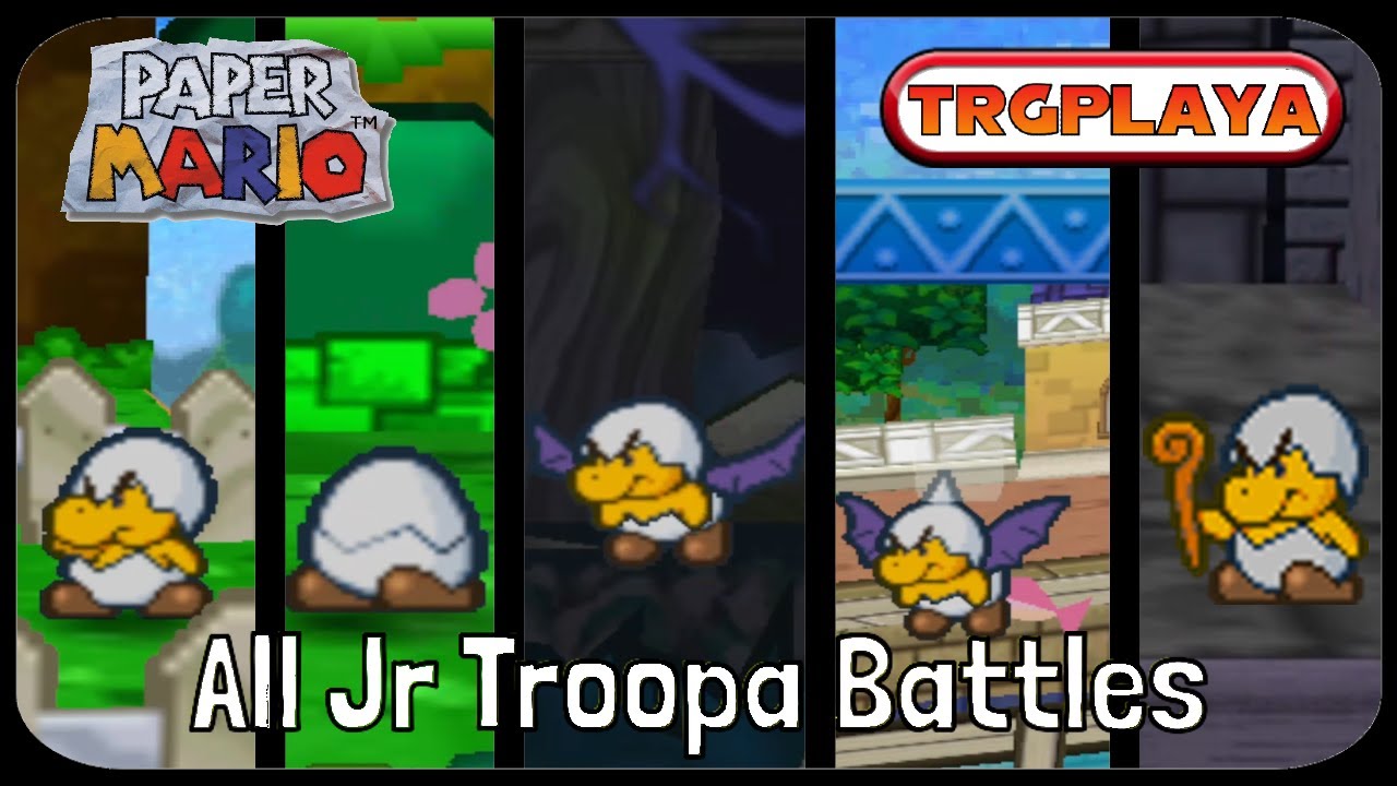 Paper Mario - All Jr Troopa Battles (1080p) - YouTube