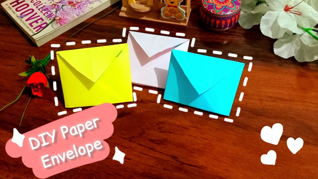 How To Make Paper Envelope - DIY Envelopes - Easy Paper Craft - No Glue ...