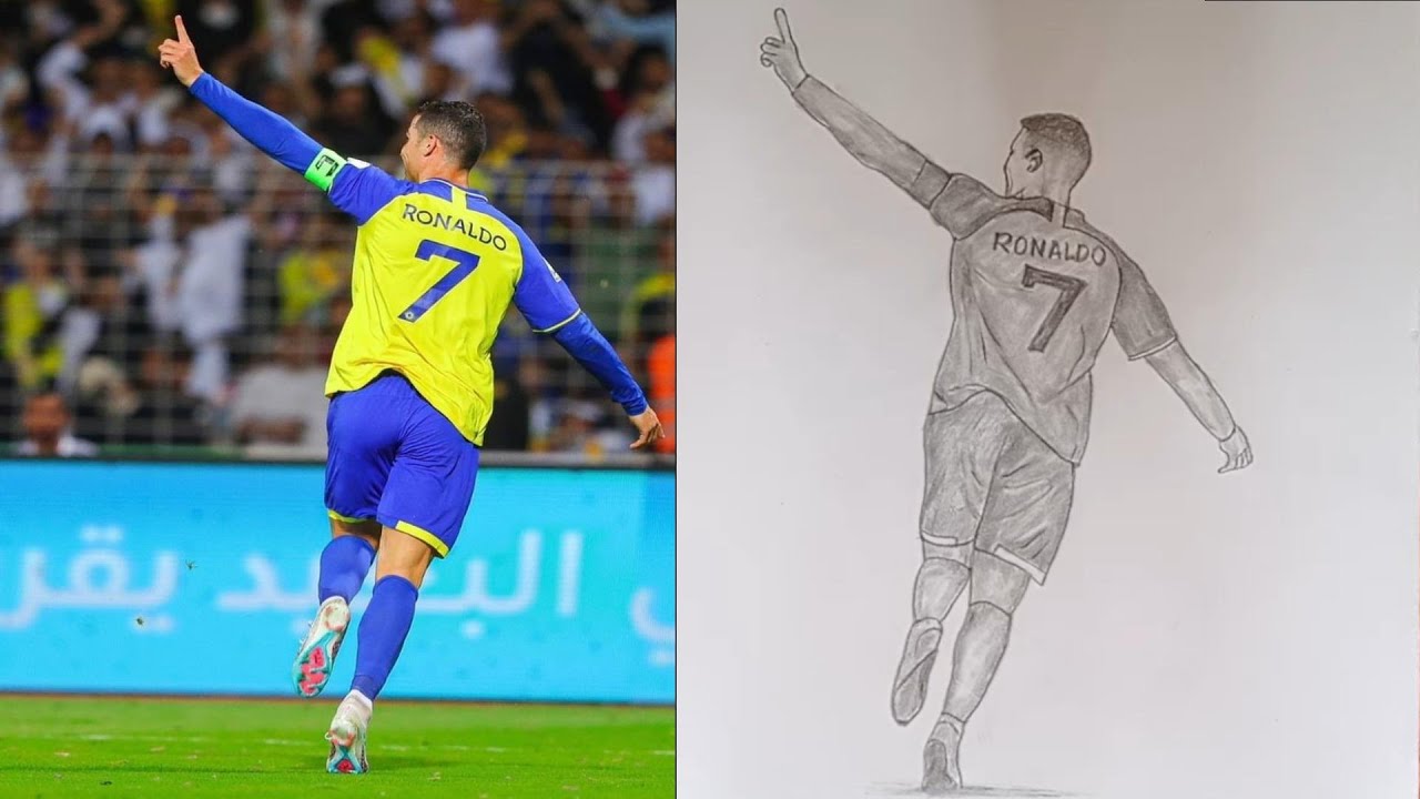Learn How to Draw Cristiano Ronaldo in His Dazzling Al Nassr Jersey ...