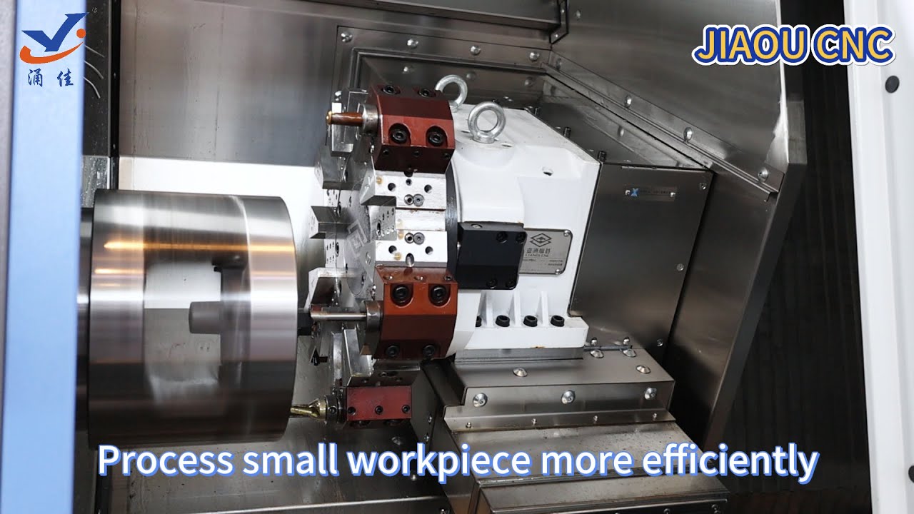 YK5245D CNC lathe with static tool turret - YouTube
