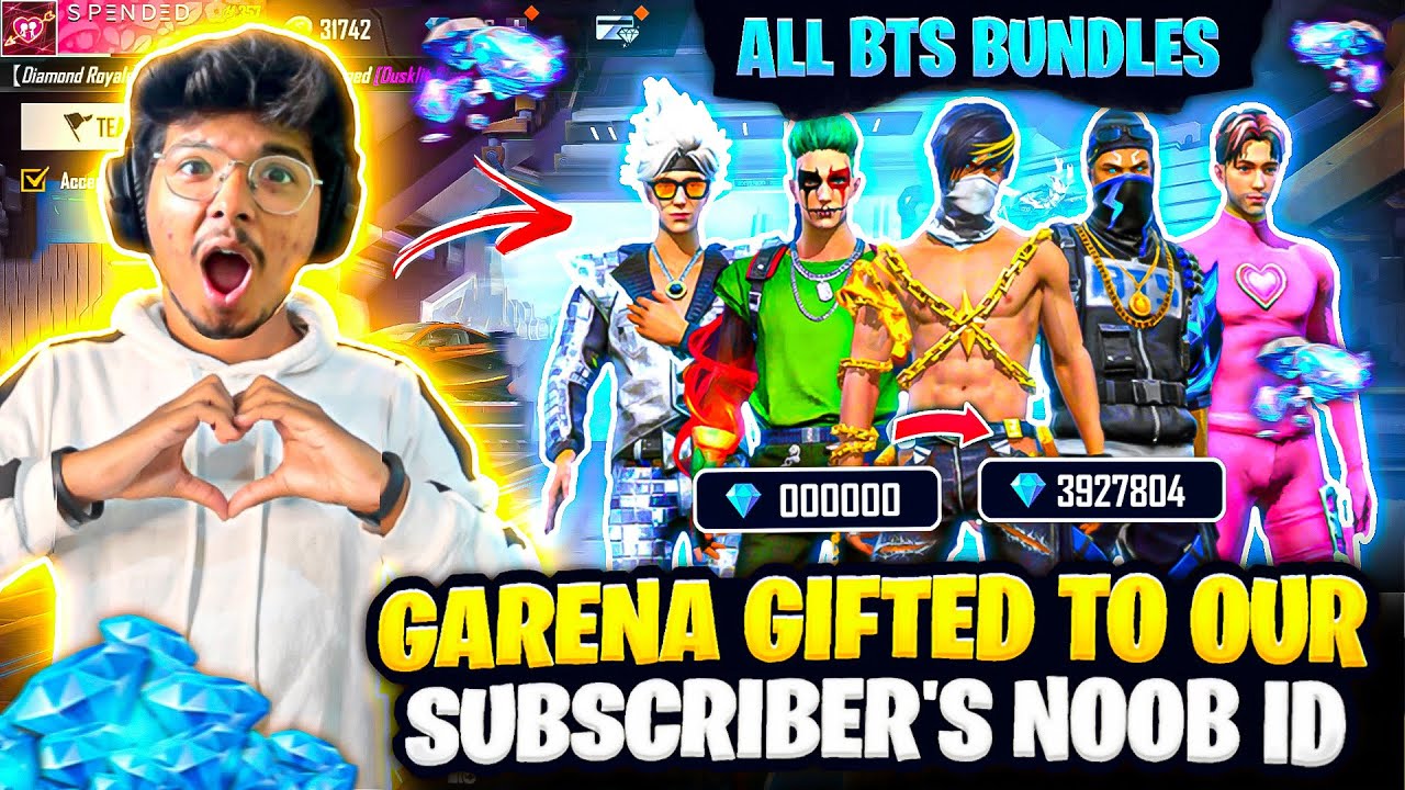 Gifting 10,000 Diamonds And All The BTS Bundles To 6 Year Old Subscriber😍💎 -Garena Free Fire ...