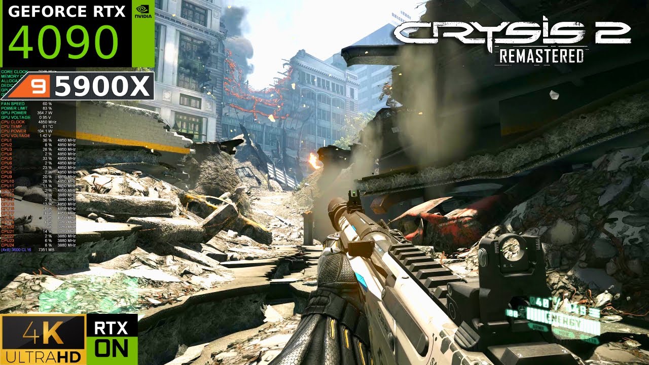 Crysis 2 Remastered | RTX 4090 4K Max Settings, Ray Tracing ON | Ryzen ...