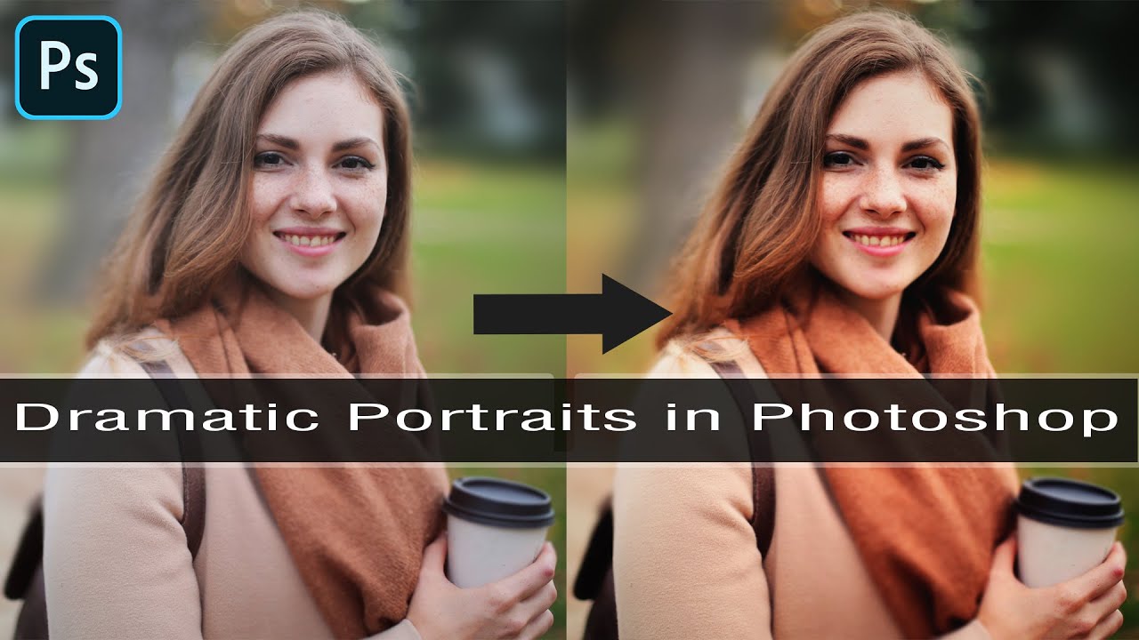 How to Make Dramatic Portrait in Photoshop | Background blur method ...