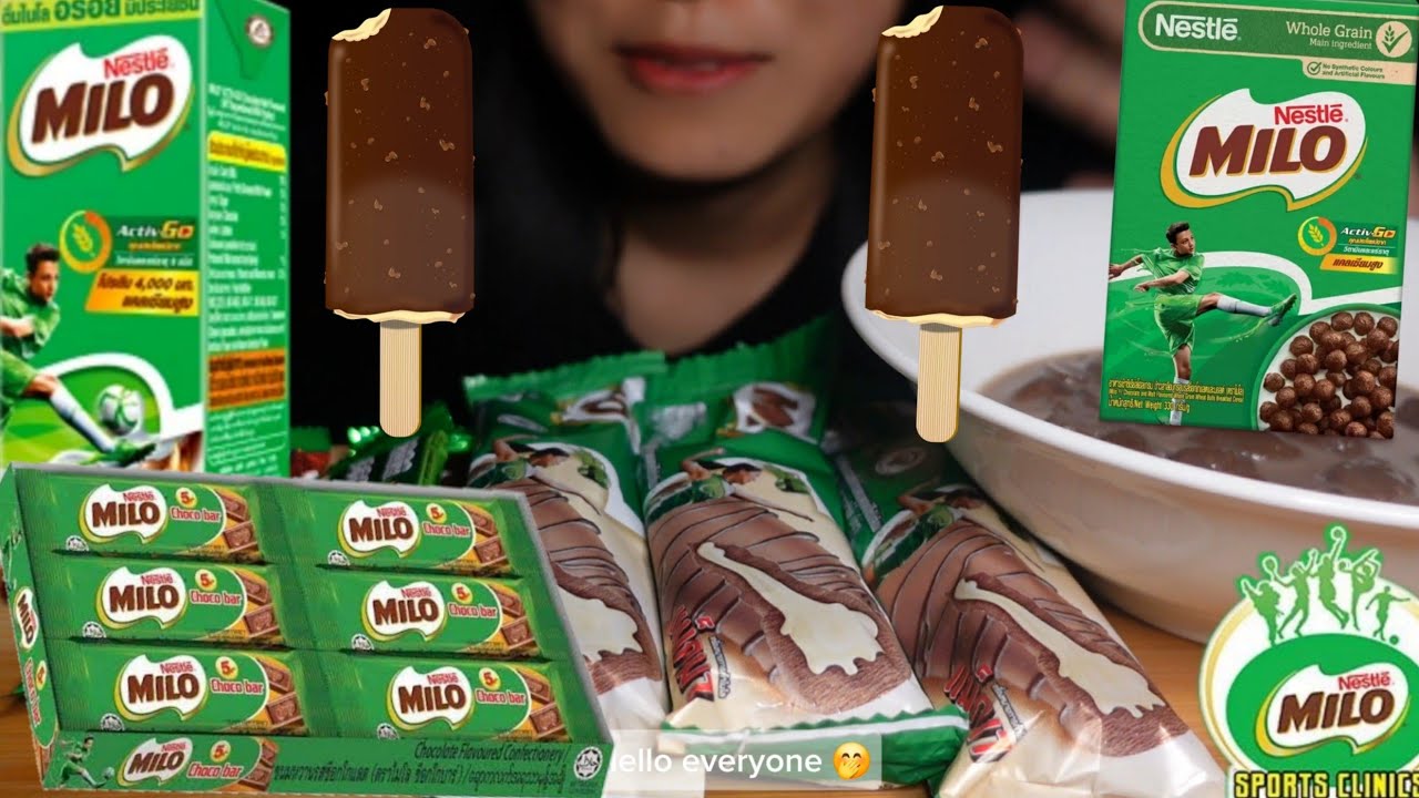 ASMR MILO PARTY (ALL VARIANT) MILO ICE CREAM, MILO MILK, MILO NUGGETS, CHOCO BAR 🍫 - YouTube