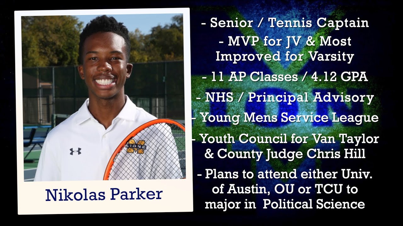 Dennis Baker State Farm Scholar Athlete of the Week - Nikolas Parker ...