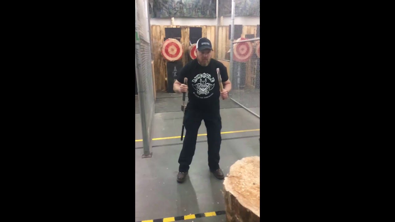 Pro Dual Hatchet Trick Shot - YouTube