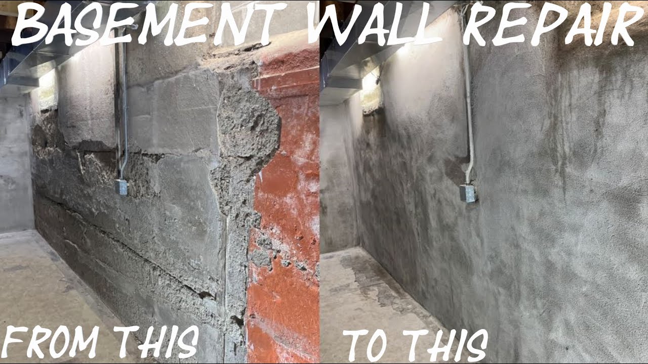 Basement Wall Repair/Fix Spalling Concrete - YouTube