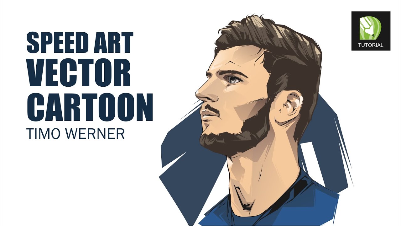 VECTOR in : TIMO WERNER " chelsea " | vector art tutorial - YouTube