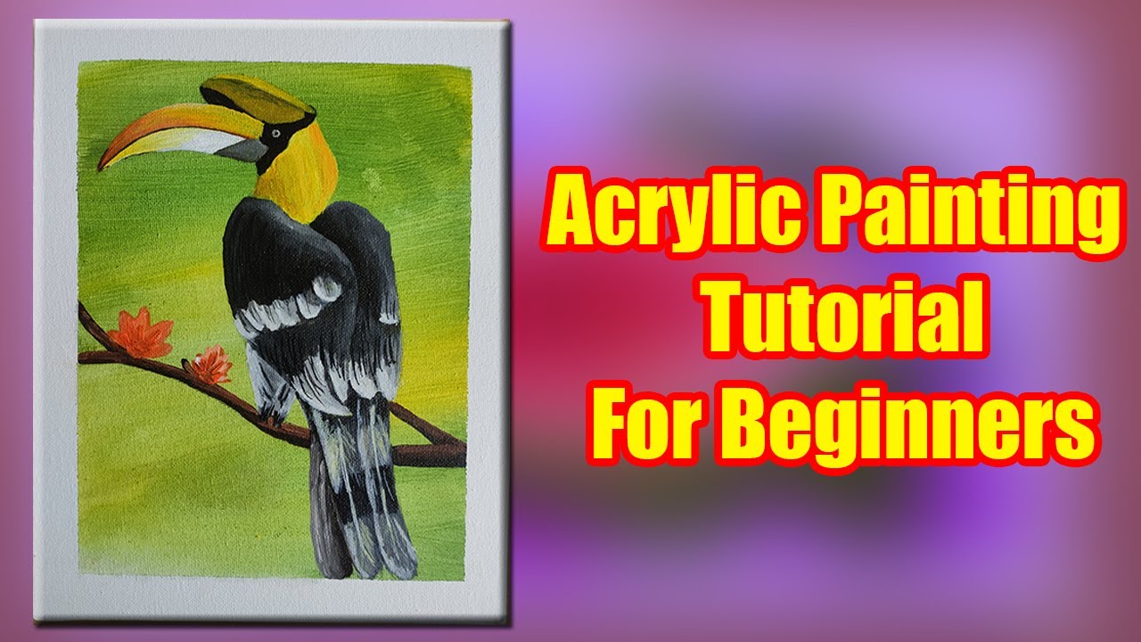 Bird painting tutorials for beginner | Acrylic painting | Farbe art ...