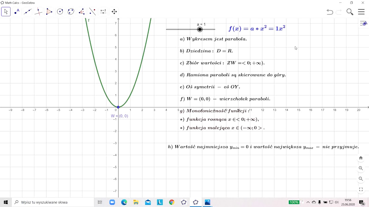 WYKRES FUNKCJI f(x)=a*x^2 - YouTube