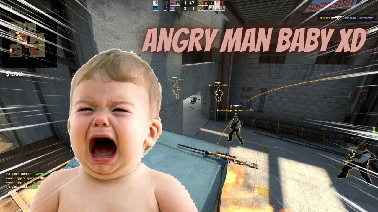 CSGO man baby rage - YouTube