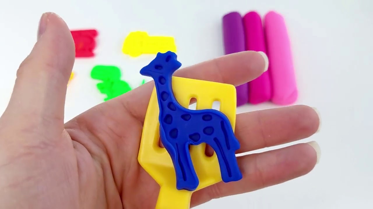 Learn Colors with Play Doh Modelling Clay Molds Dinosaur Animal Cars ...
