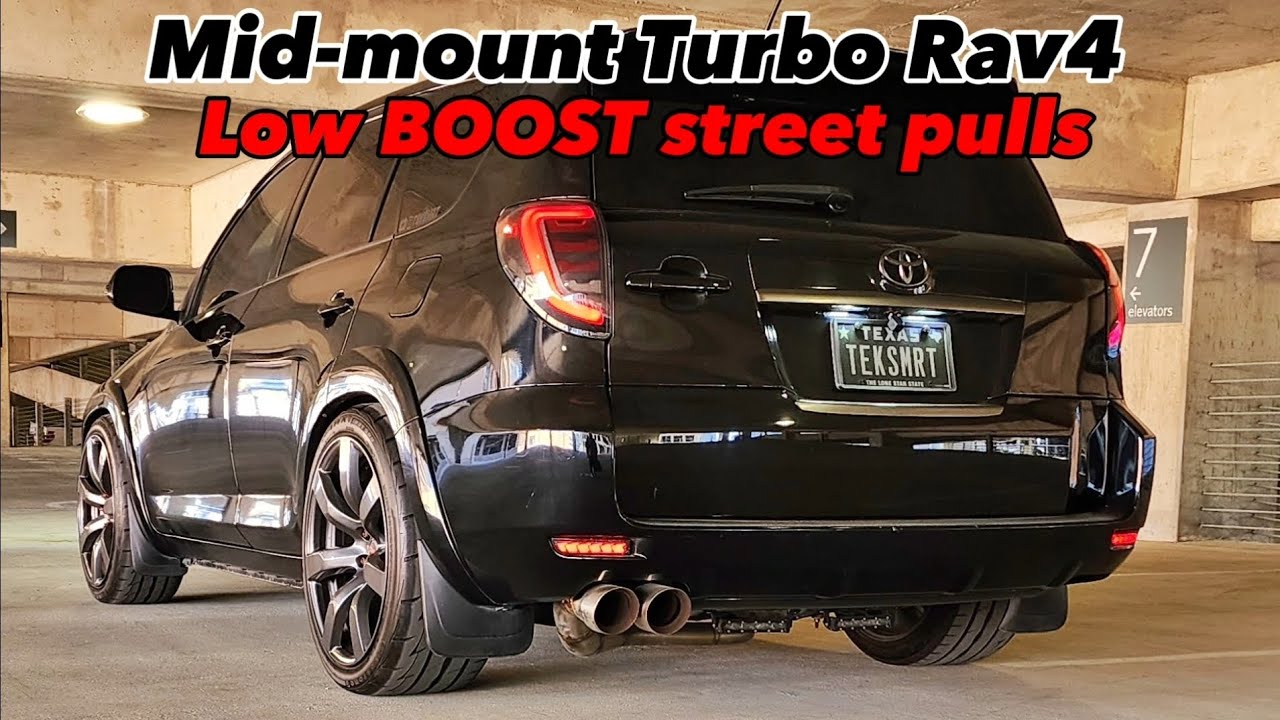Mid-mount Turbo 2GRFE V6 Rav4: Low BOOST street pulls - YouTube