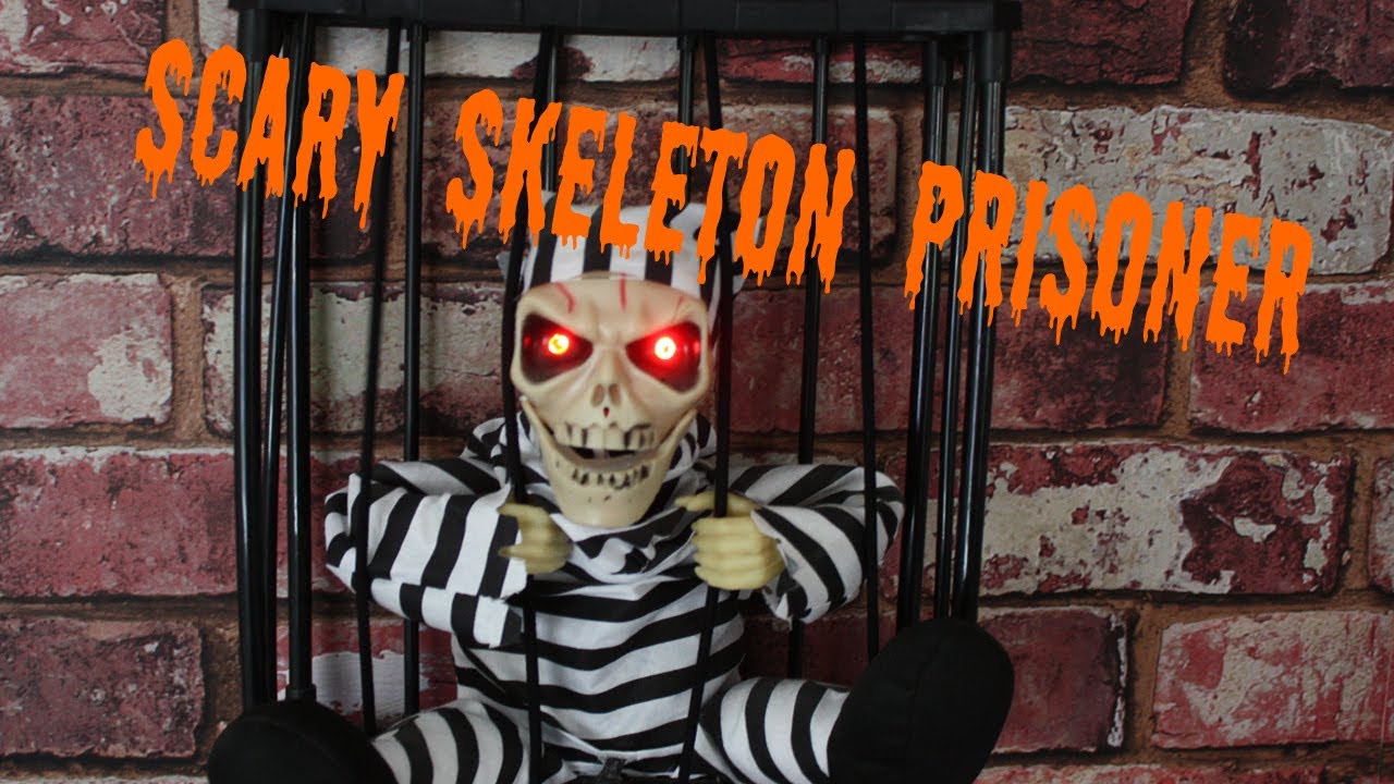 Halloween SCARY Prisoner In a Cage - Talking Skeleton Skull Death - YouTube