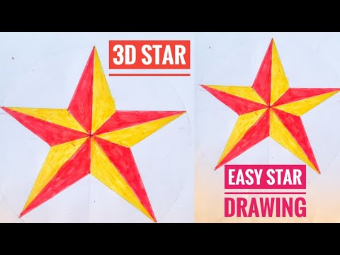 Star drawing || 3D Star drawing ||Simple Christmas Star drawing|| Vinus ...