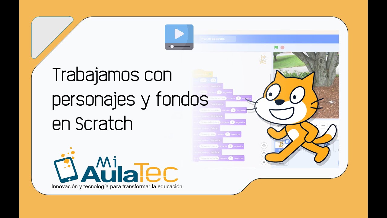 Cómo trabajar con personajes y fondos con Scratch - YouTube