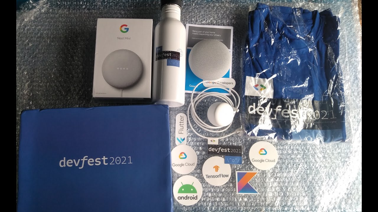 DevFest India 2021 Goodies unboxing Google Nest Mini #devfest2021 # ...