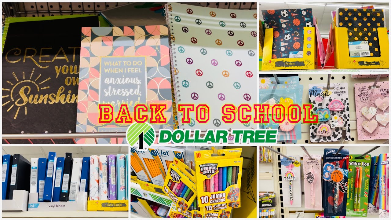 DOLLAR TREE BACK TO SCHOOL SHOPPING * school supplies * - YouTube