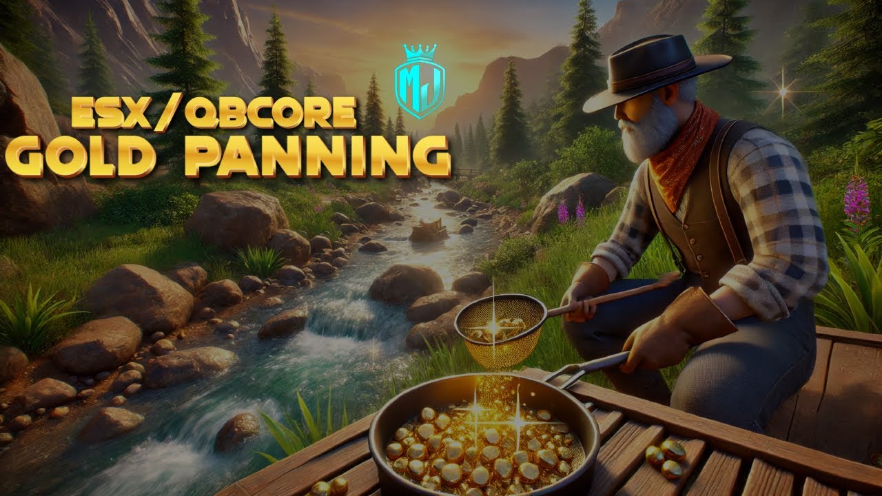 FiveM Gold Panning Script for ESX/QBCore ⛏️ | MJ DEVELOPMENT - YouTube