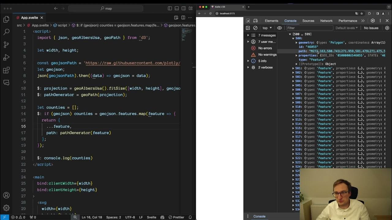 Svelte + D3: Map with geojson - YouTube