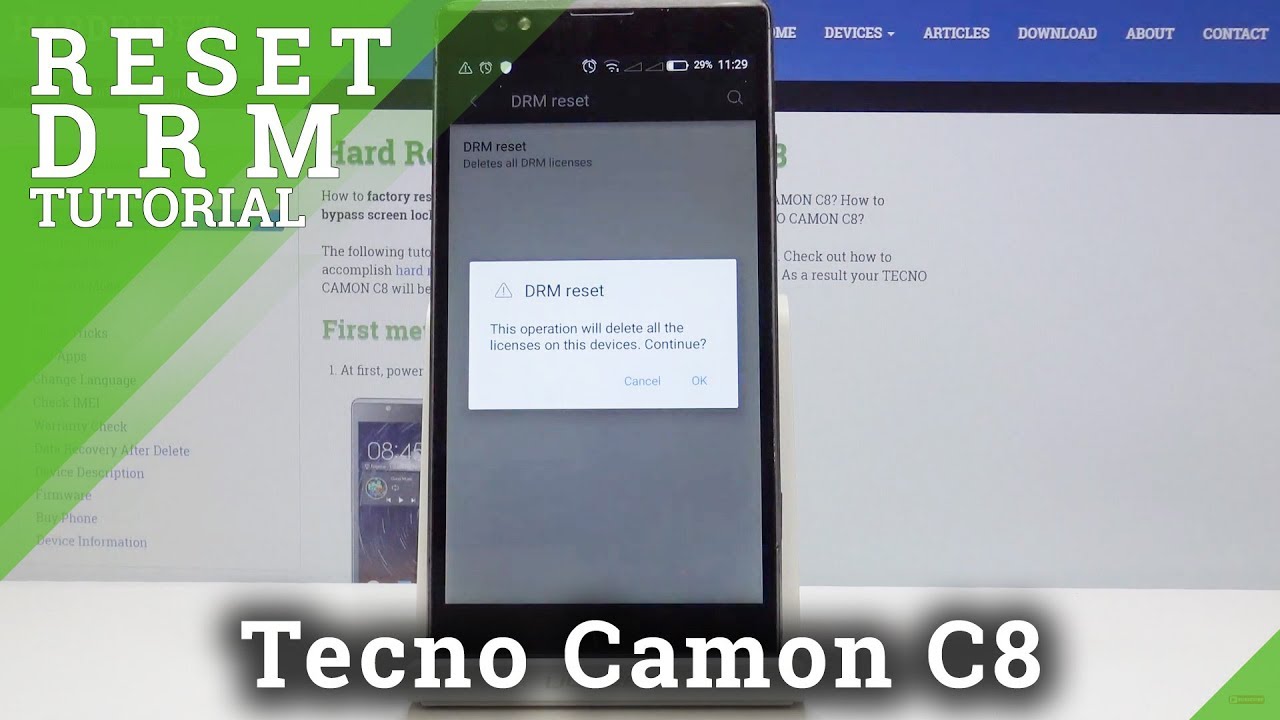 How to Reset DRM in Tecno Camon C8 - Clear Licenses - YouTube