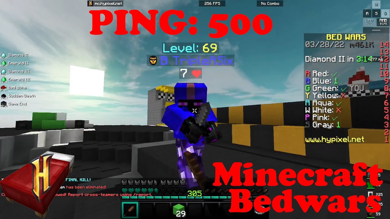 Minecraft Bedwars, aber mit Ping 500....Minecraft Hypixel Bedwars ...