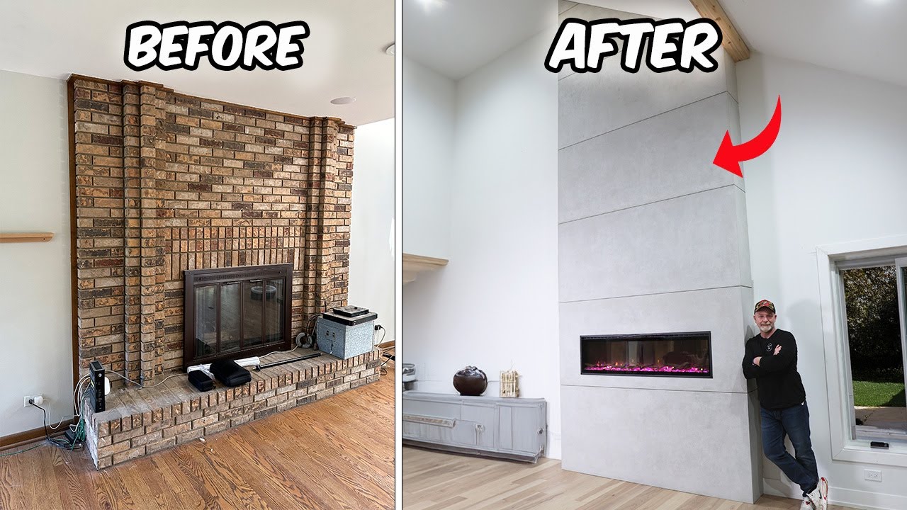 DIY Fireplace Transformation on a Budget: Modern Look with Plywood ...
