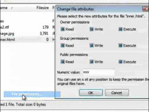 File & Folder Permissions using Filezilla - YouTube