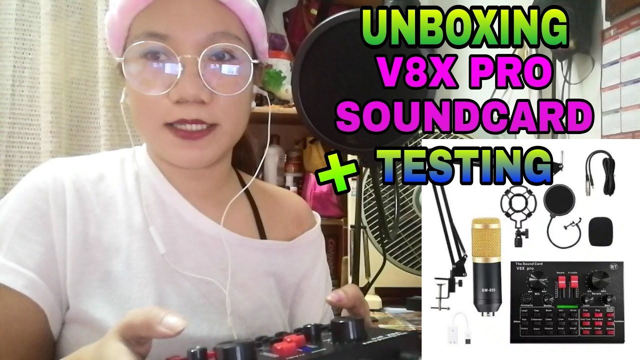 V8X PRO SOUNDCARD + CONDENSER MICROPHONE UNBOXING AND TESTING - YouTube