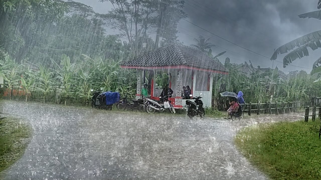 Super Big Rain Super strong Wind in Wet soil Village| for Very deep ...