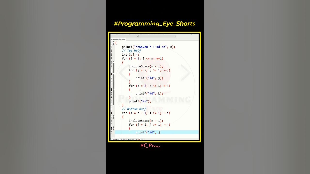 Print Numbers With Diamond Pattern In C Programming Shorts YouTube print-numbers-with-diamond-pattern-in-c-programming-shorts-youtube
