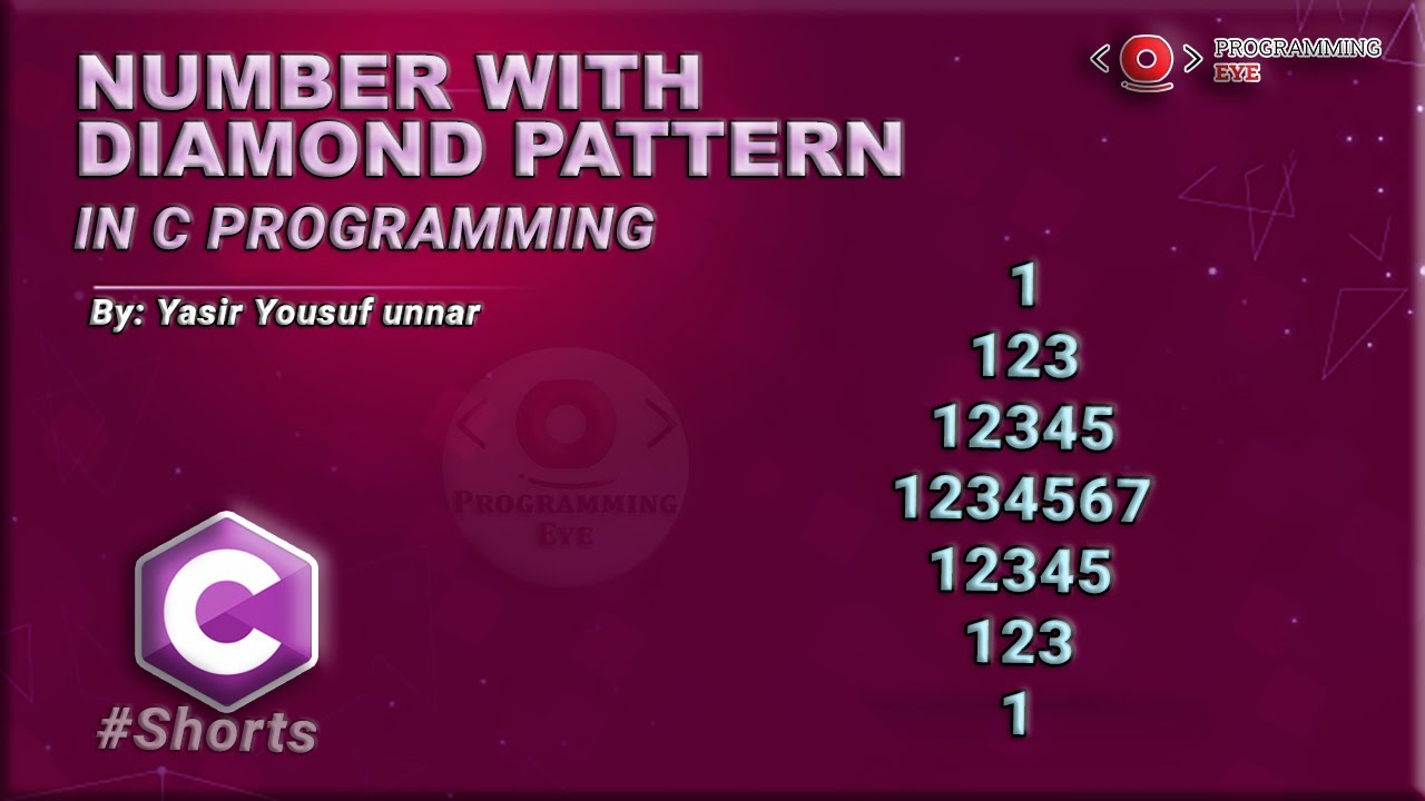 Print Numbers With Diamond Pattern In C Programming Shorts YouTube Print Numbers With Diamond Pattern In C Programming Shorts YouTube