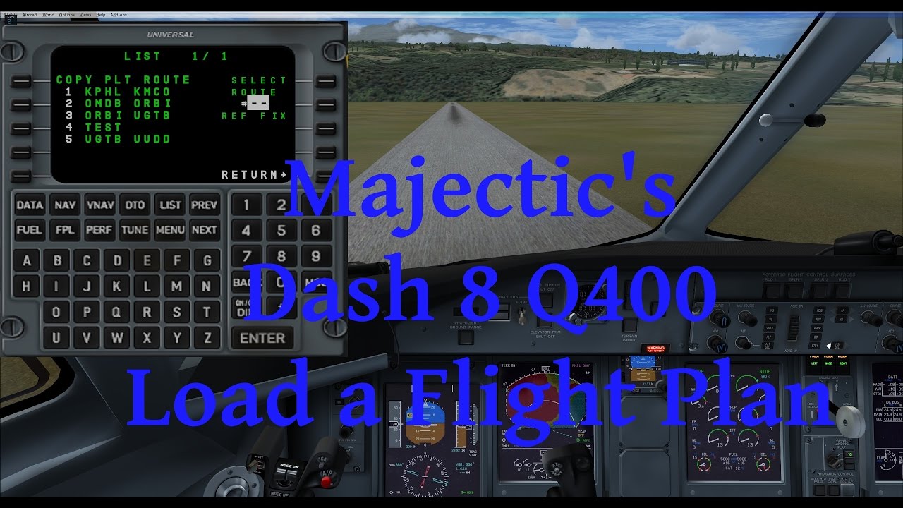 MJC Dash 8 Q400 - Loading a Flight Plan - YouTube