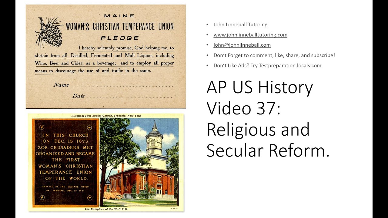 AP US History Video 37 Religious and Secular Reform - YouTube
